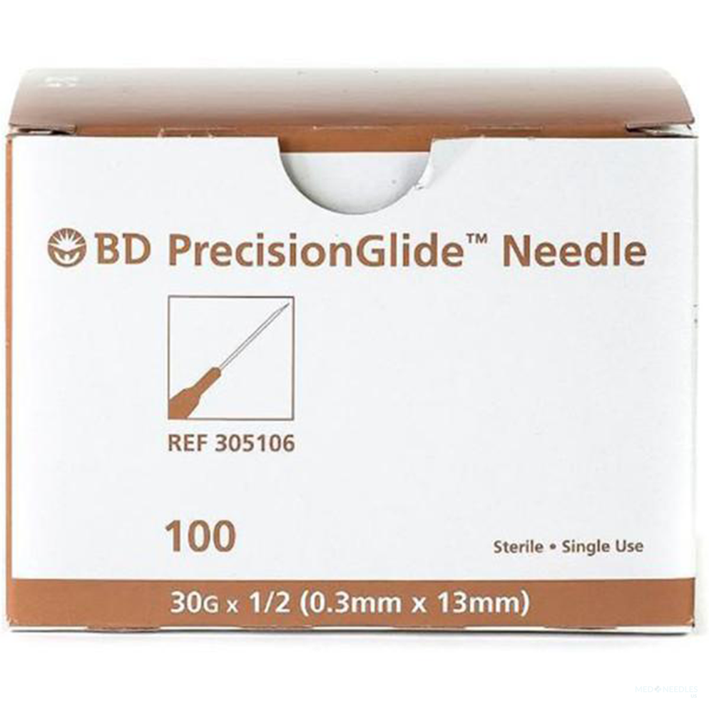 30G x 1/2" - BD 305106 PrecisionGlide Needle | 100 per Box — MedNeedles-US
