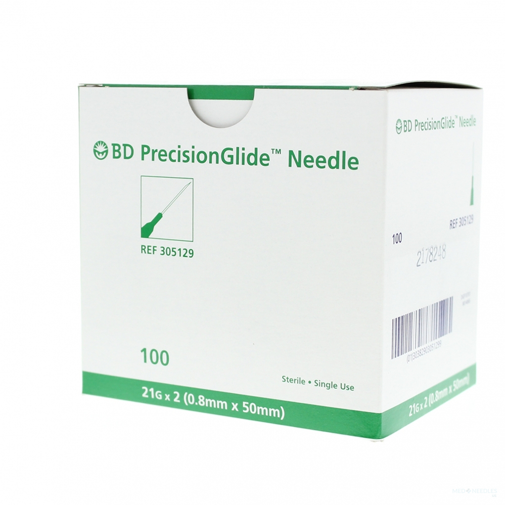 21G x 2" - BD 305129 PrecisionGlide Needle | 100 per Box — MedNeedles-US